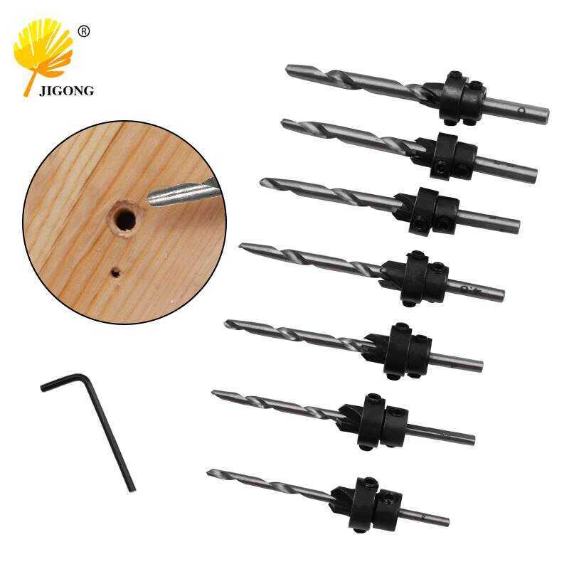 7-Piece Set Wood Screws Countersunk Cone Woodworking Hole Countersink ...