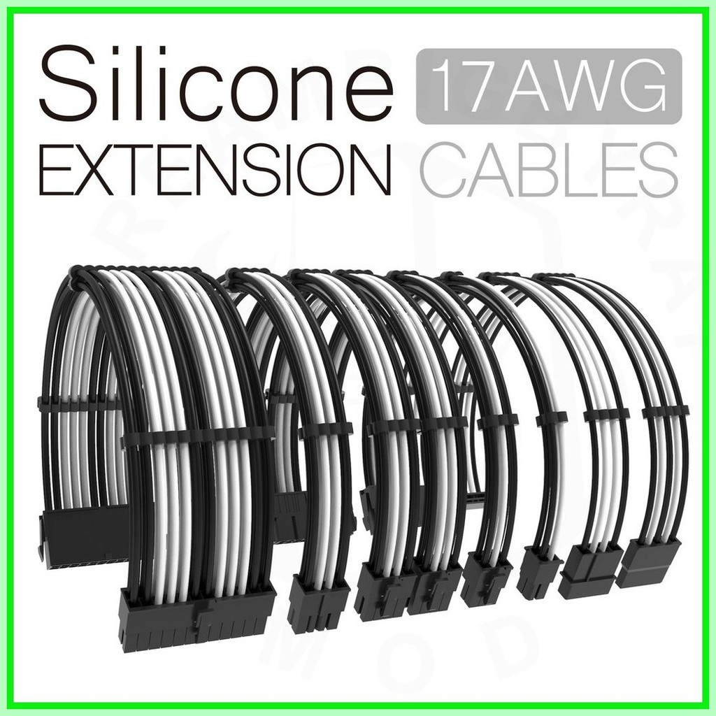 pc psu silicone extension cables black white color SATA ide motherboard ...