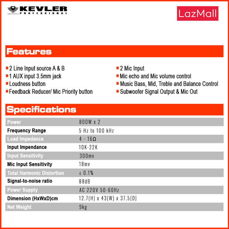 Kevler Professional Gx-7 PRO 800Watts Amplifier | Shopee Philippines