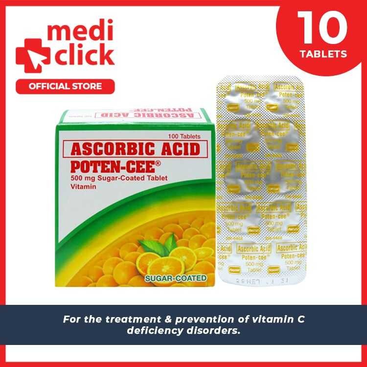 Poten-Cee (Sugar Coated) 500Mg - 10 TABLETS 0Ba | Shopee Philippines