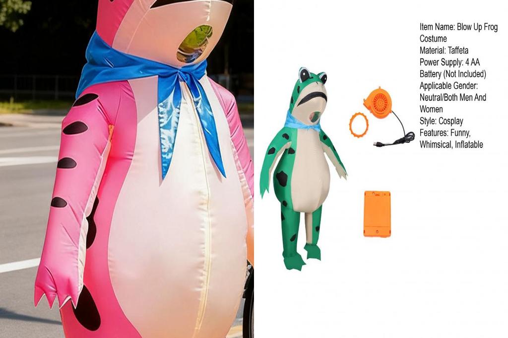 OKM- Quick Inflation Frog Suit Adult Frog Cosplay Outfit Fun Inflatable ...
