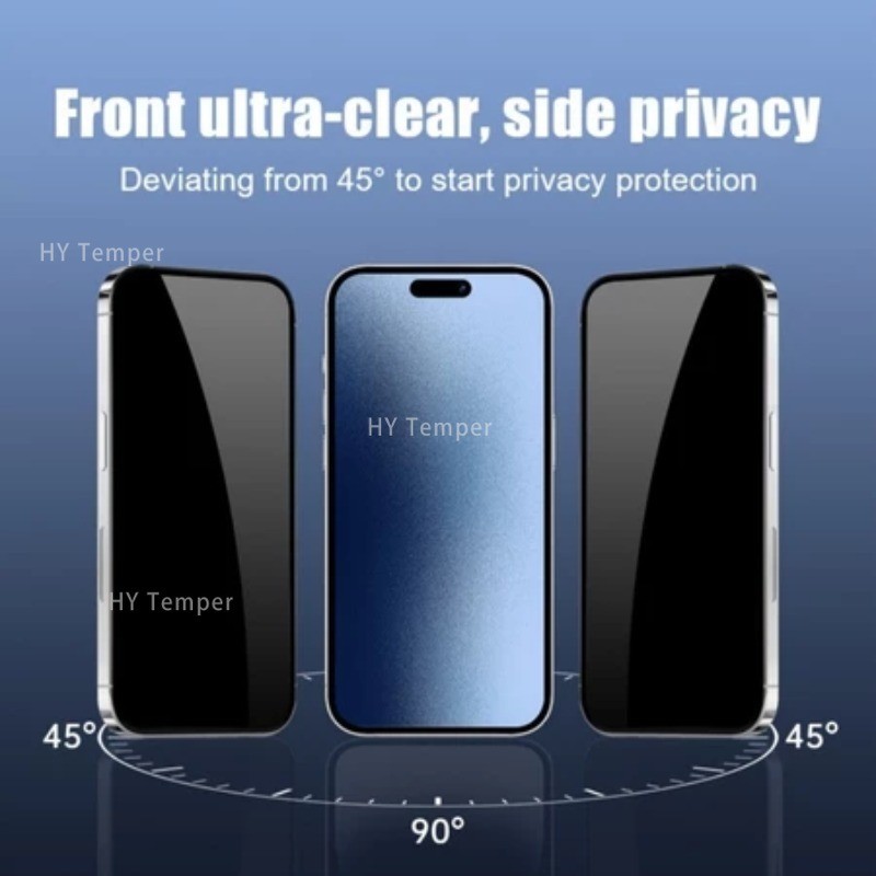 3PCS Anti-Spy Tempered Glass Film For VIVO Y17 Y15 Y20 Y15A Y11 Y03 Y02 ...