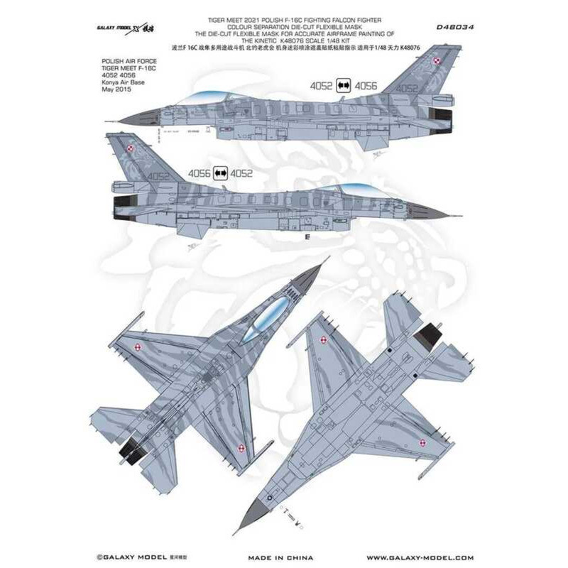 D48034 Galaxy Decals Polish F-16C Falcon Fighter NATO Tiger Meet ...