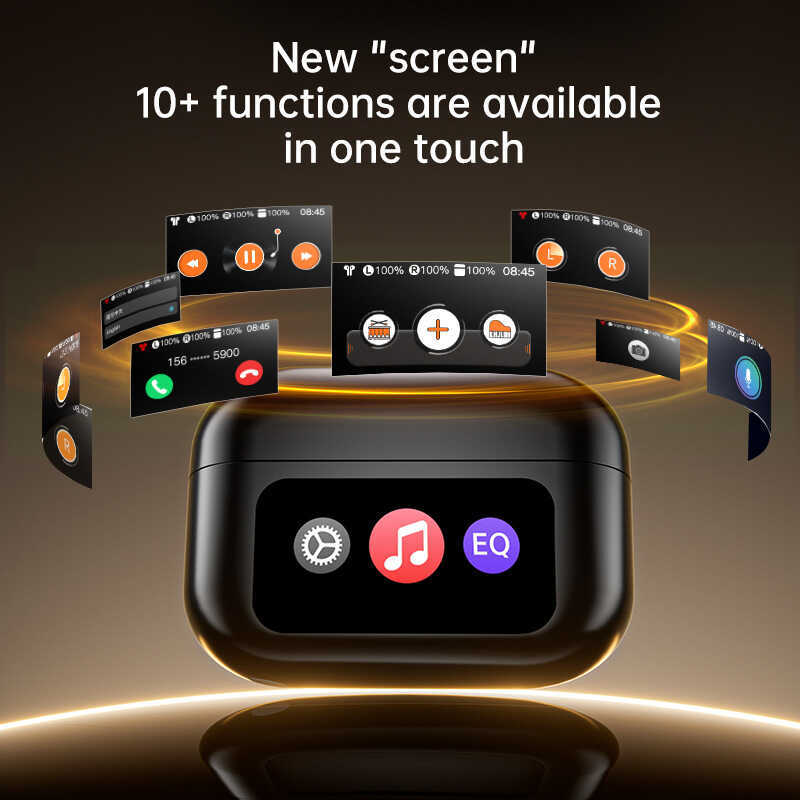 Bluetooth Headset With Color Screen Clip-on Earband Ai Binaural Sports ...