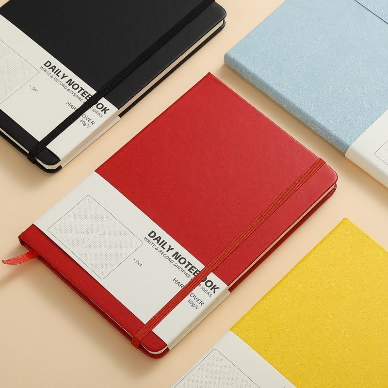 A5 Dotted Notebook with Hardcover 80 GSM Ivory Paper Dot Grid Bullet Journal Planner Elastic ...