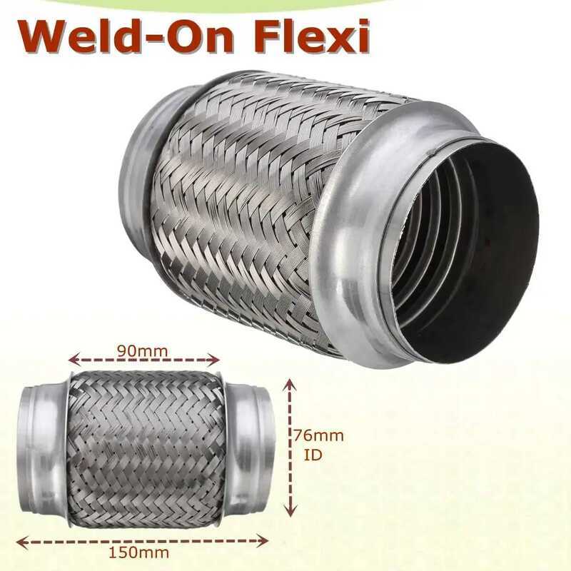A Weld-On 3" 6" Stainless Exhaust Flex Tube Joint Repair Flexi Pipe ...