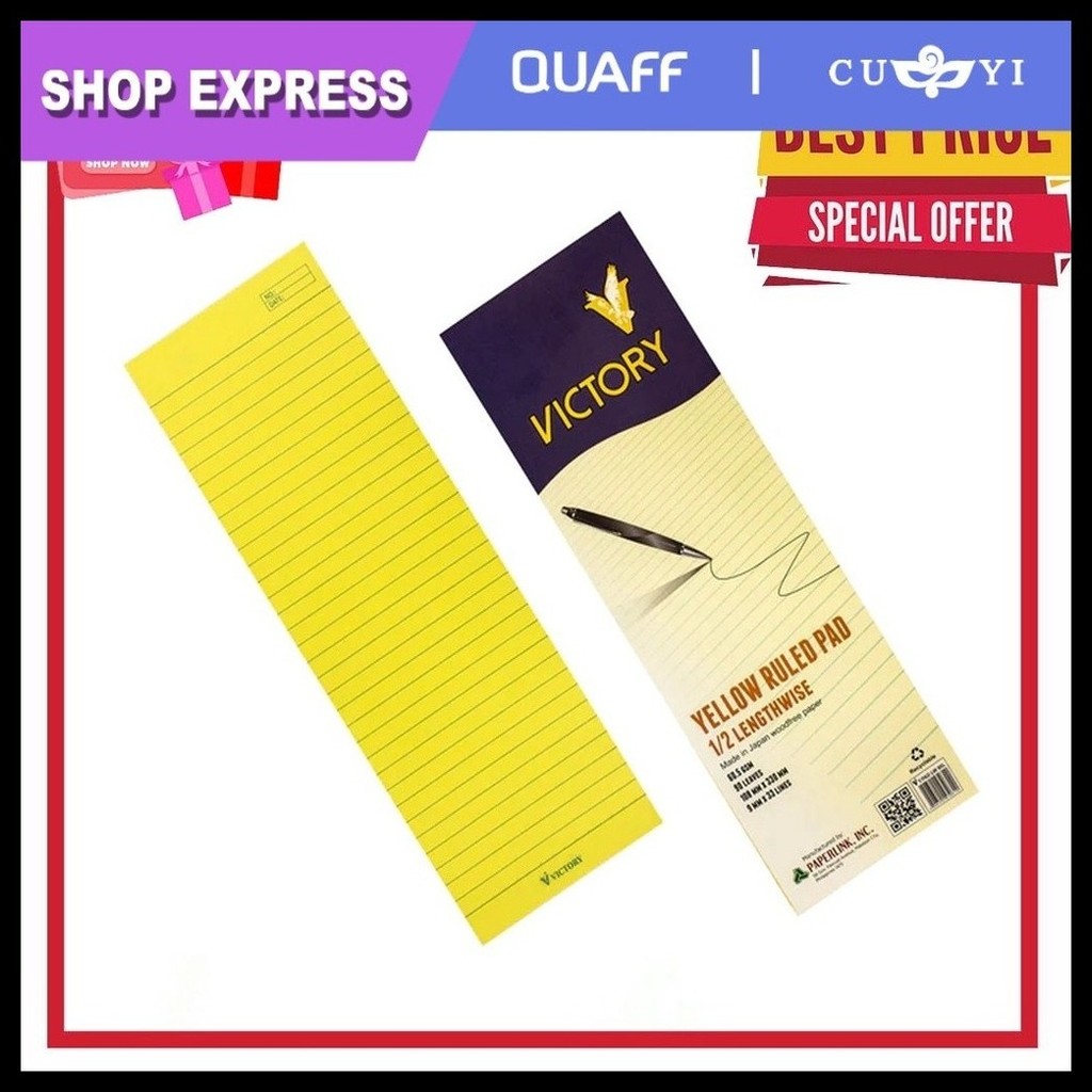 [1/2 LENGTHWISE] Victory Yellow Pad 90 leaves | SPX | Shopee Philippines