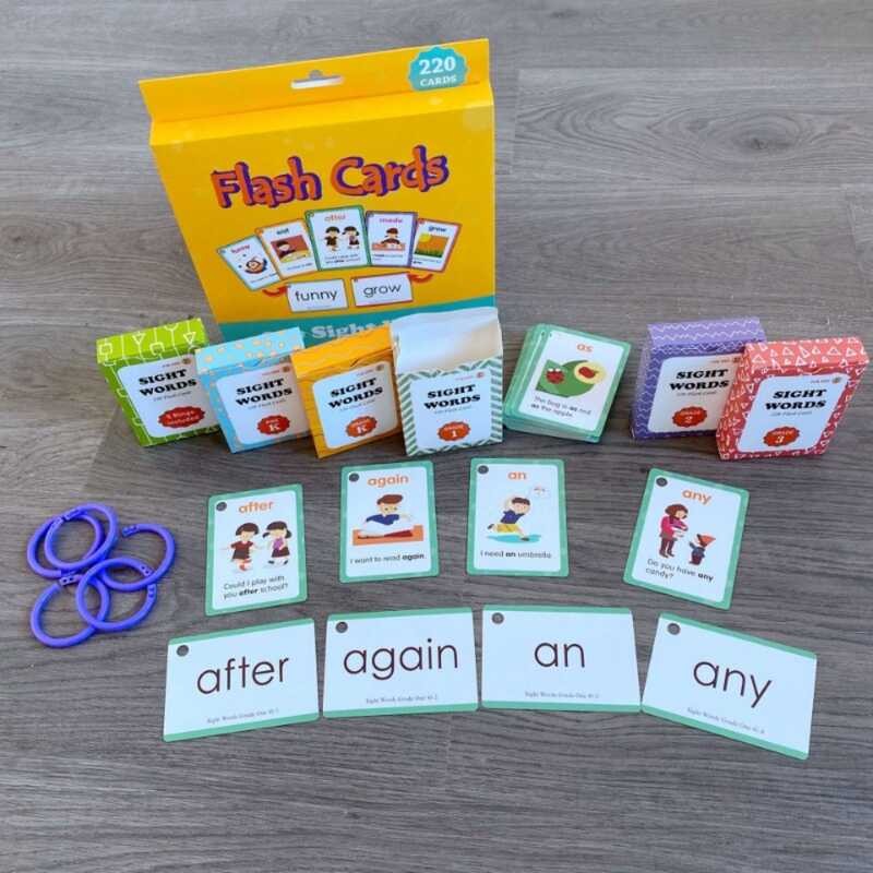 220 English High-Frequency Flash Cards For Children's Early Education ...