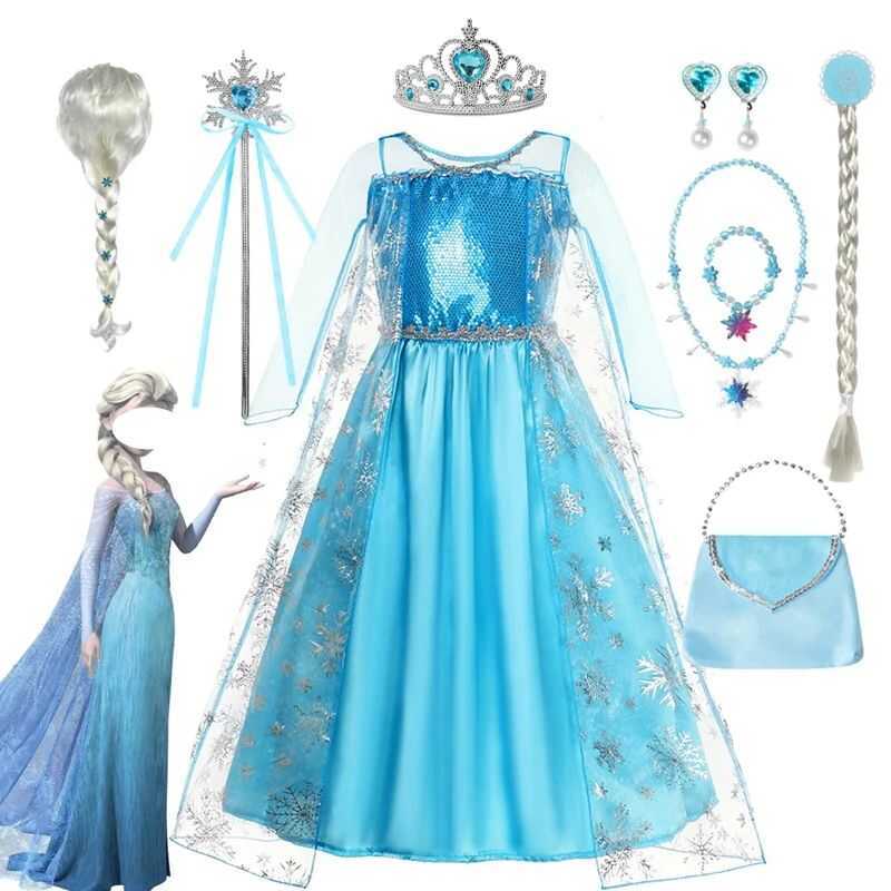LY Elsa Girls Snow Queen Kids Costumes For Girl 2025 Carnival Party ...