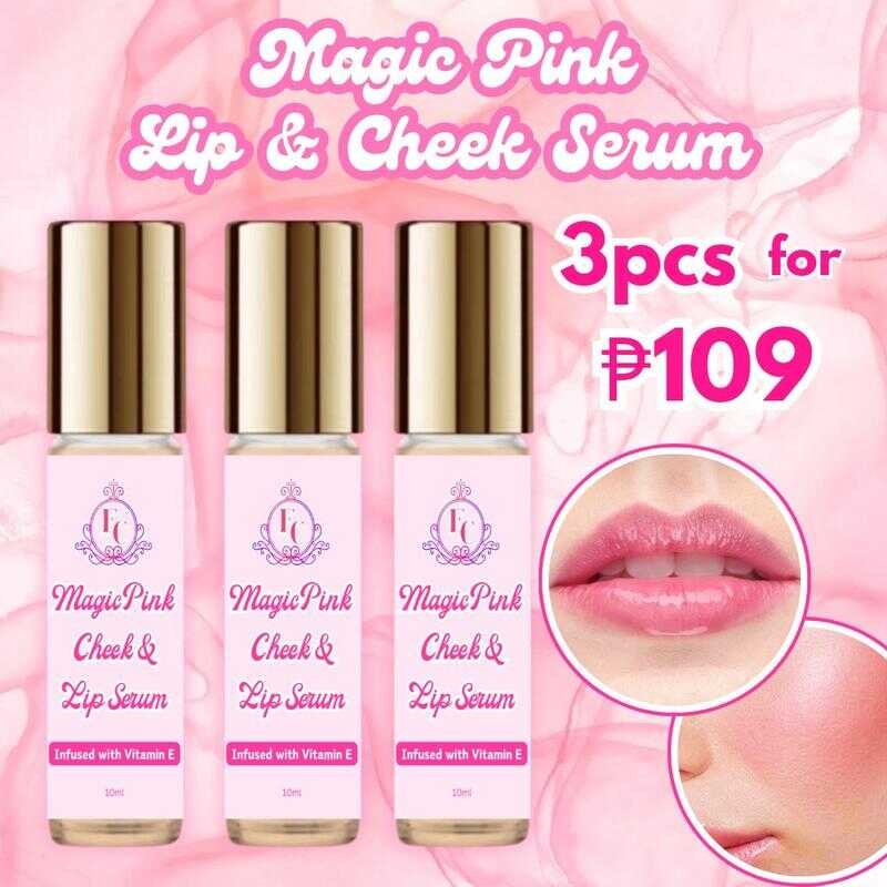 3Pcs Magic Pink Serum Color Changing Lipgloss Cheek Blush Lip Care ...