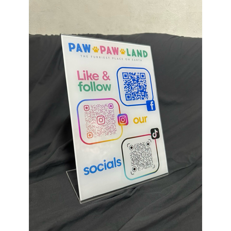 A4 QR Code Standee Acrylic Waterproof Elegant 8.3in X 11.7in GCASH Maya ...
