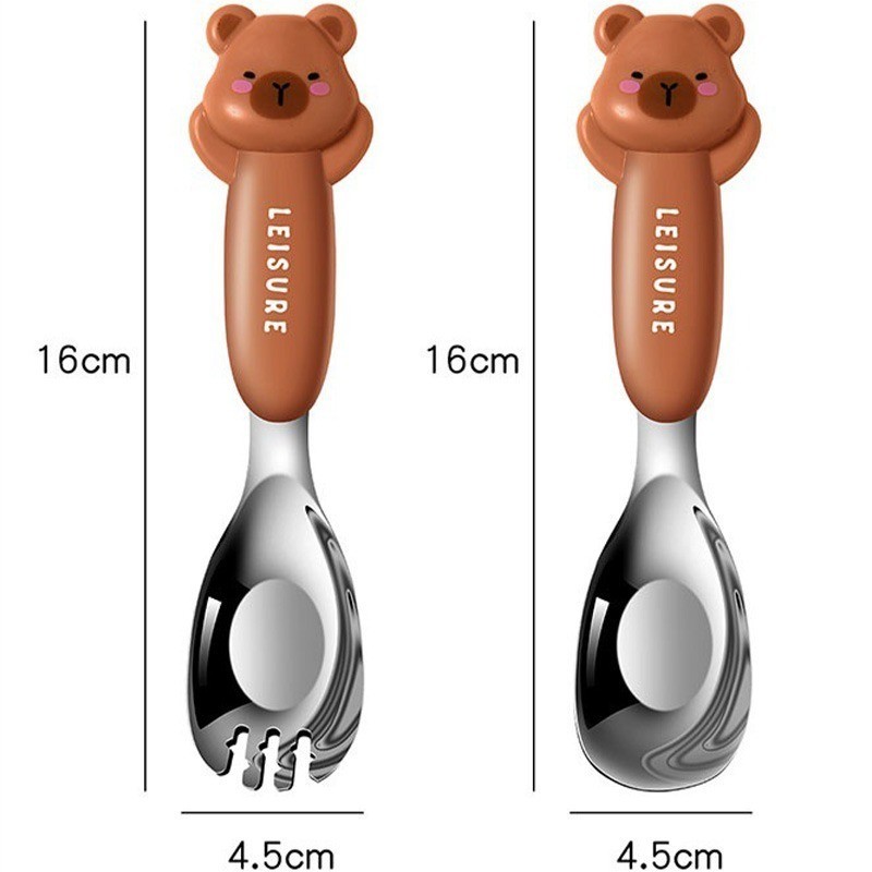 Cod 2-Piece Children's Spoon And Fork Set 316L Stainless Steel Cartoon ...