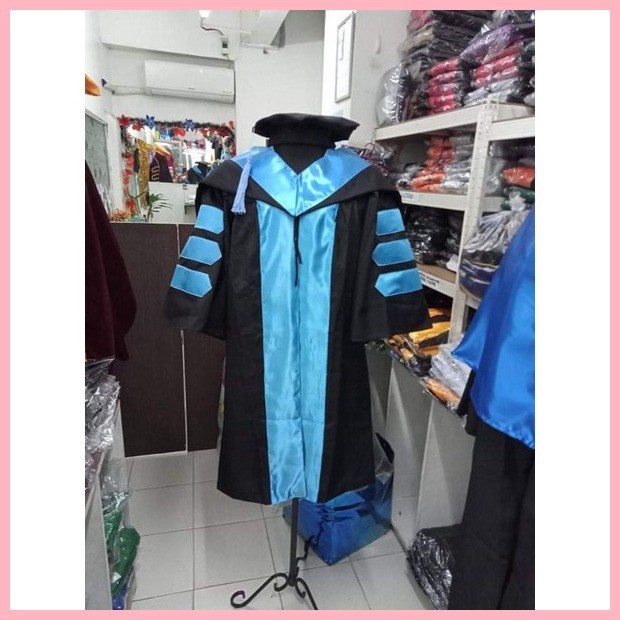 doctoral education PhD graduation toga hood beret light blue | Shopee ...