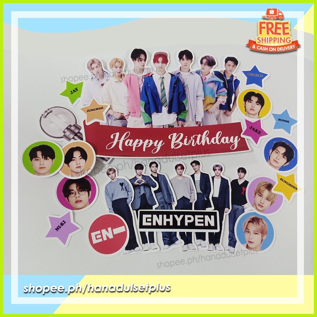 ENHYPEN Cake Topper | Cake Topper [set] | Happy Birthday cup cake ...