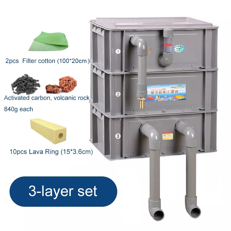 Fish Pond Filter Tank Koi Pond Filter System Water Purification Filter ...