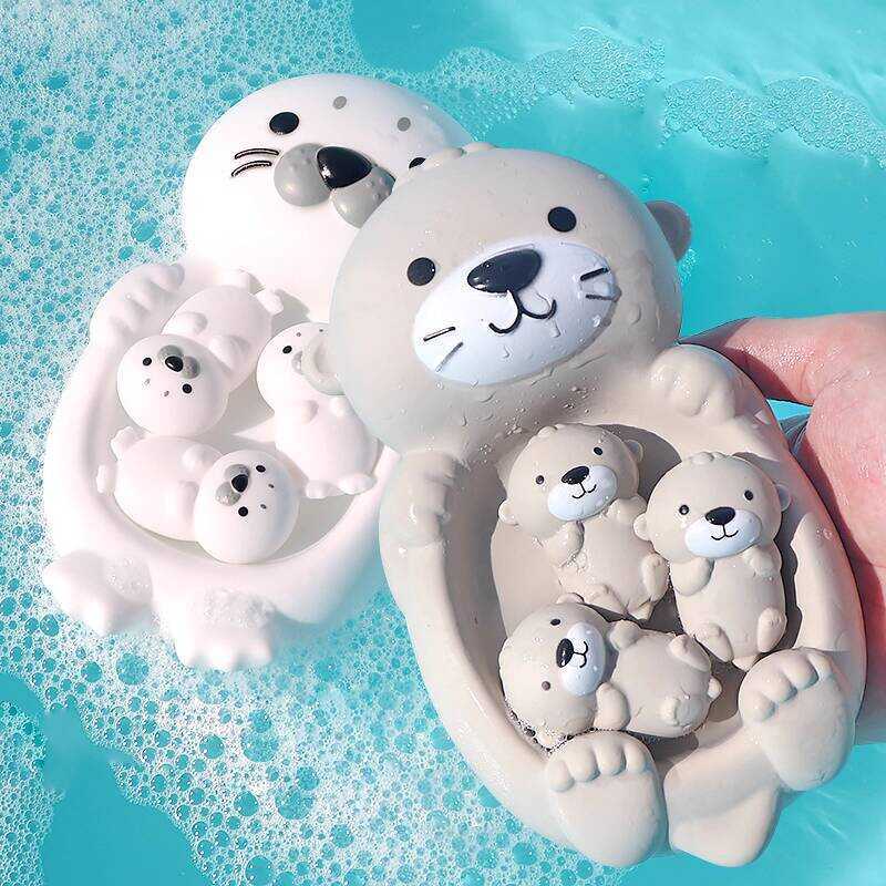 ☀ Baby Bath Toy Otter In No Accumulation Floating Play Water Swimming ...