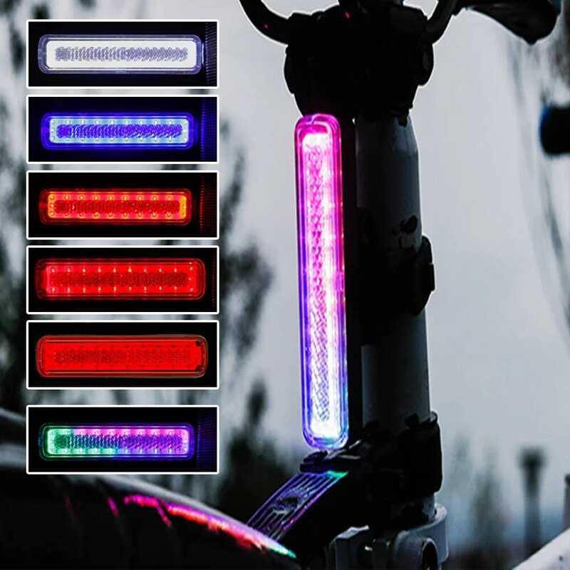 Waterproof Helmet Scooter Rear Taillight RGB LED USB Cycg Tail Light ...