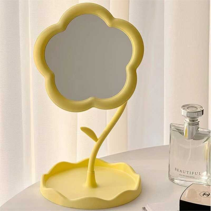 Flower Makeup INS Mirror Girly Heart Desktop Tabletop Makeup Mirror ...