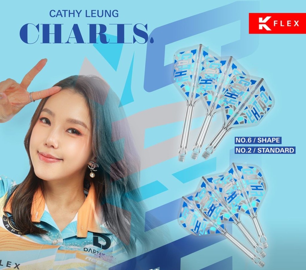 TARGET K-FLEX CATHY BLUE (CATHY LEUNG Model) Hard Material Darts Flight ...