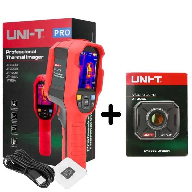 Xj Uni-T Uti260b Pro Thermal Camera & Ro Lens Ut-Z002 Kit: 256X192, 550 ...