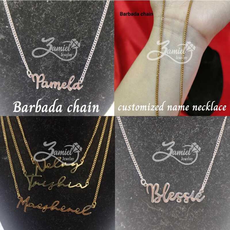Barbada Chain Personalized Name Necklace (Made To Order) 3D9 | Shopee ...