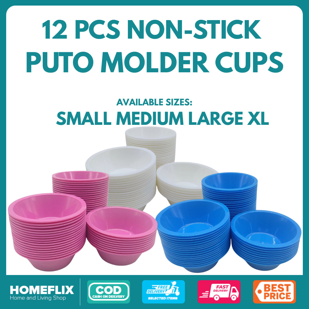 Homeflix 12pcs Puto Molder Cups Set – Small Medium Large XL Size ...