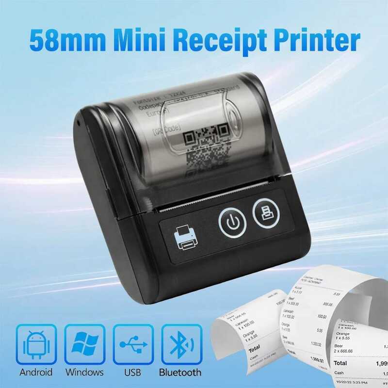 Mini Portable 2 Printer MM Receipt Thermal Impresora For Phone Computer ...