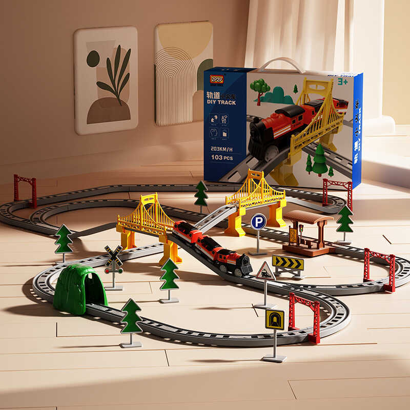 Children's Electric Rail Car Toy diy Variety Assembly Anti-Gravity ...