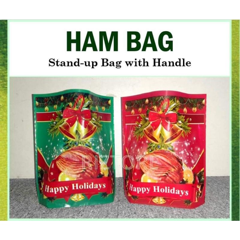 100 pcs Christmas HAM BAG Happy Holiday Design for 1kg | Shopee Philippines