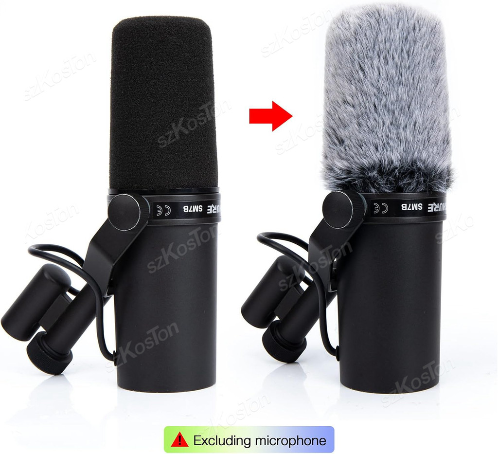 SM7B Pop Filter suitable for Shure microphones, fluffy windscreen cover ...