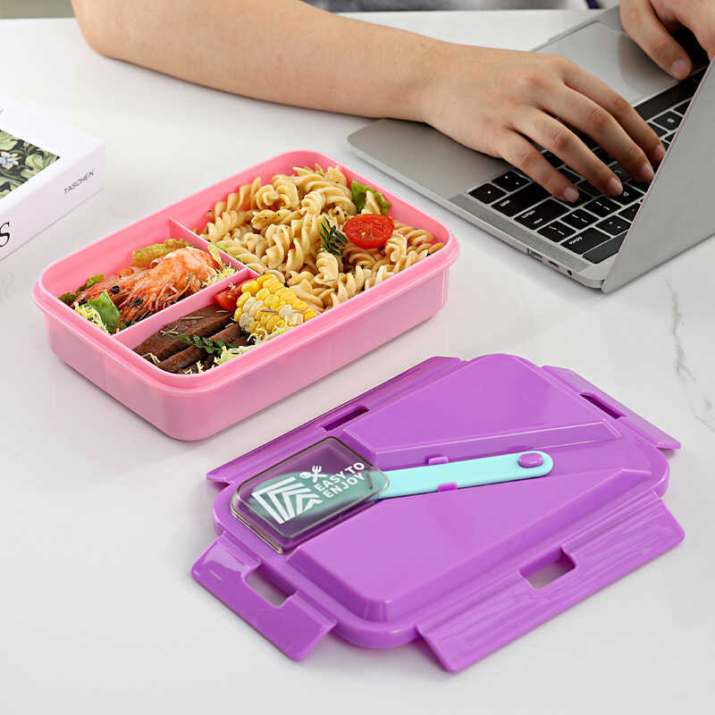 Lunch Divided Plastic Box for Office Workers, Microwaveable Lunch Box ...