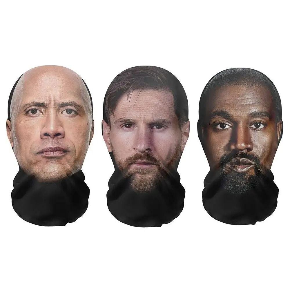 3D Facial Perspective Full Face Mask Celebrity Kanye Cosplay Celebrity ...