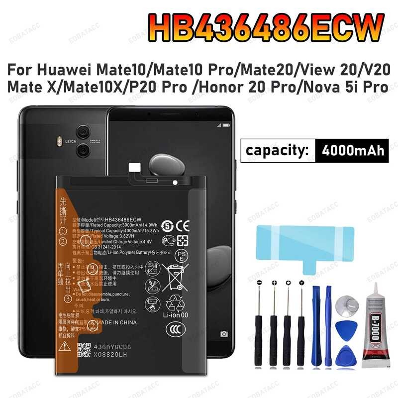 100% 4 New 35 High Quanlity Hb436486ecw Battery For Huawei Mate 10 Pro ...