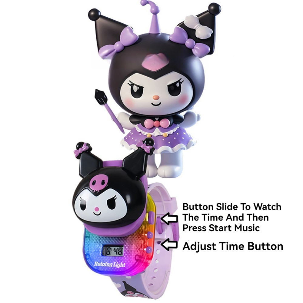 Sanrio Led Cute Quartz My Melody Watch Kuromi Students Lights Flash ...