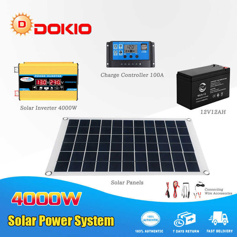 9A8 DOKIO Solar Power Generation System Dual USB Panel 4000W Inverter ...
