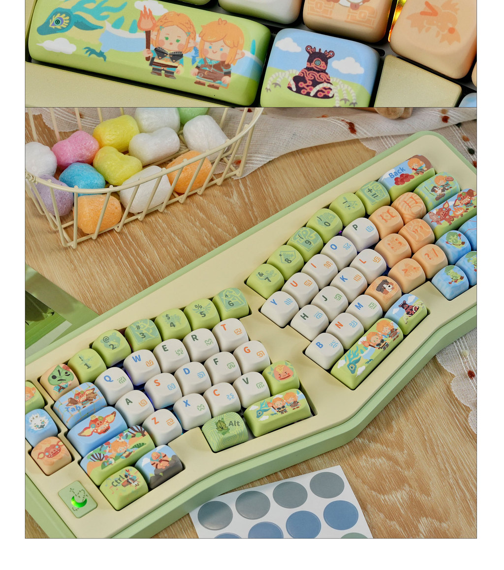Zelda Keycaps MOA Profile Cartoon Cute Keyboard Caps PBT DYE ...