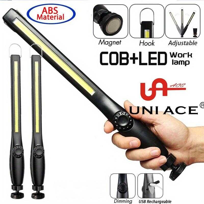 USB Rechargeable LED Work Light - COB Camping Lantern Magnetic ...