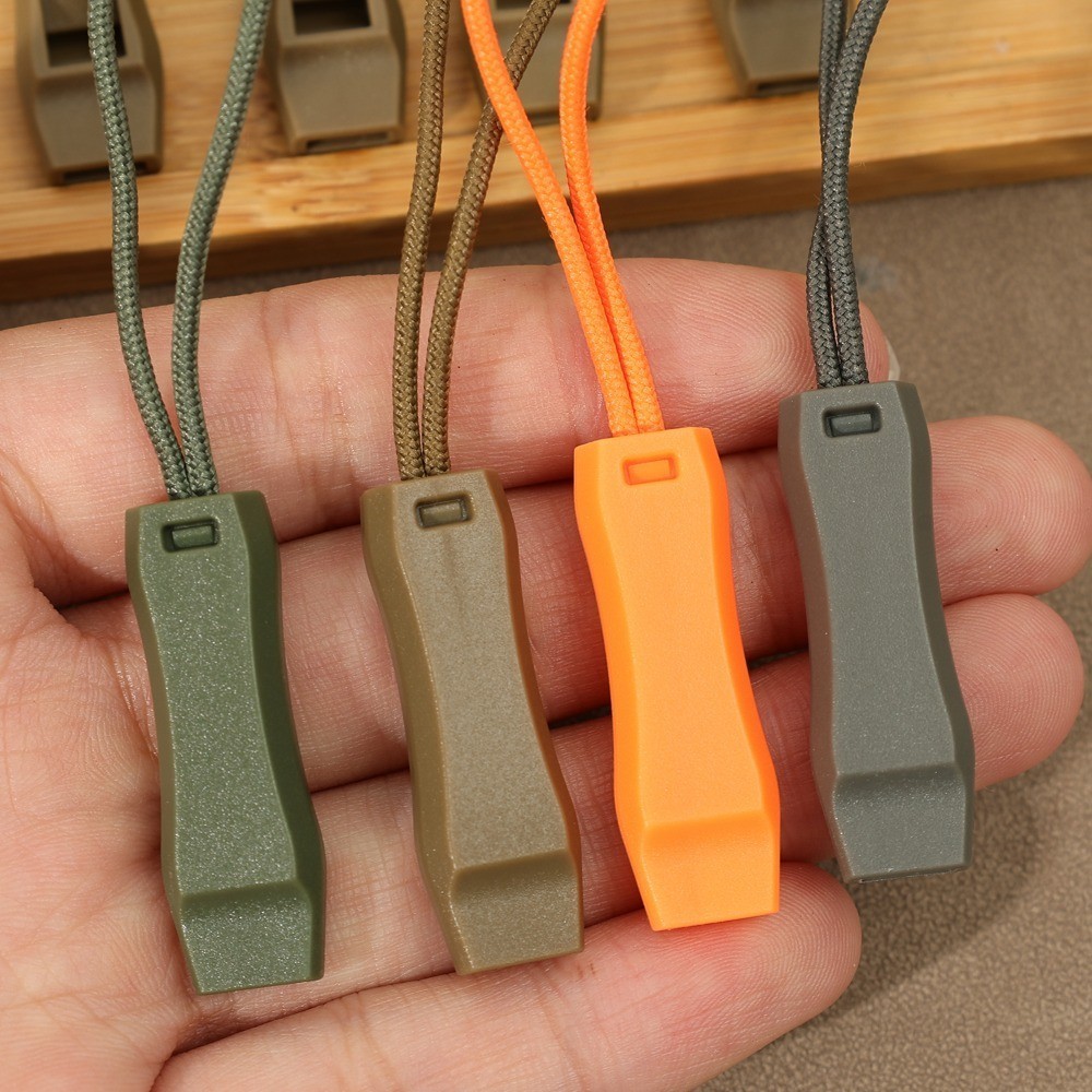 5Pcs Universal Mini Outdoor Emergency Survival Whistle Zipper Tail Rope ...