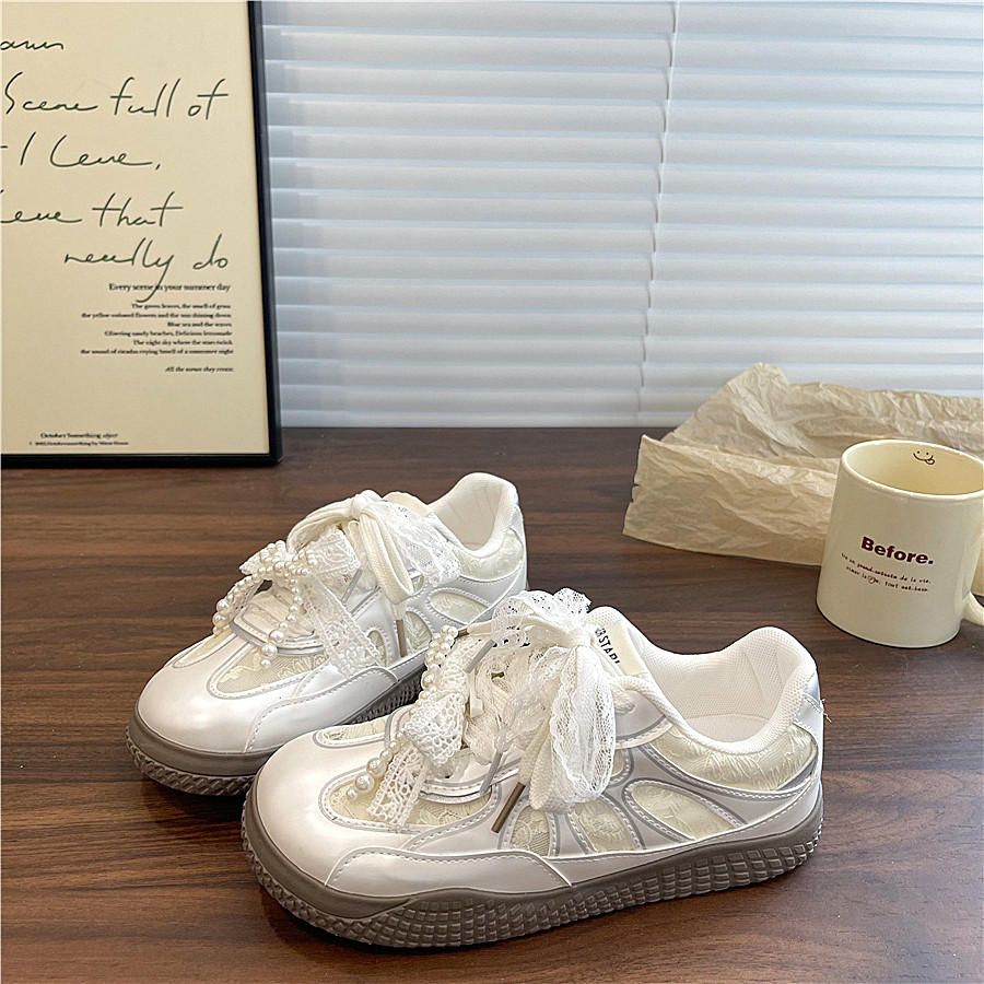 Original Silver Training Shoes Women Autumn New Style Ballet Shoes Lace ...