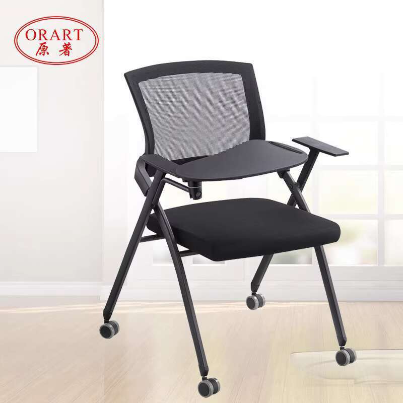 ☑♥ Foldable Conference Room Training Chair with Writing Board Mesh Desk ...