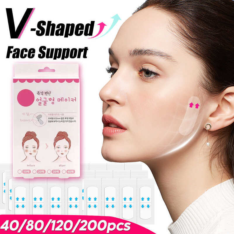 40-120Pcs V-Shape Face Wrinkle Sagging Skin Adhesive Tape Lifting ...