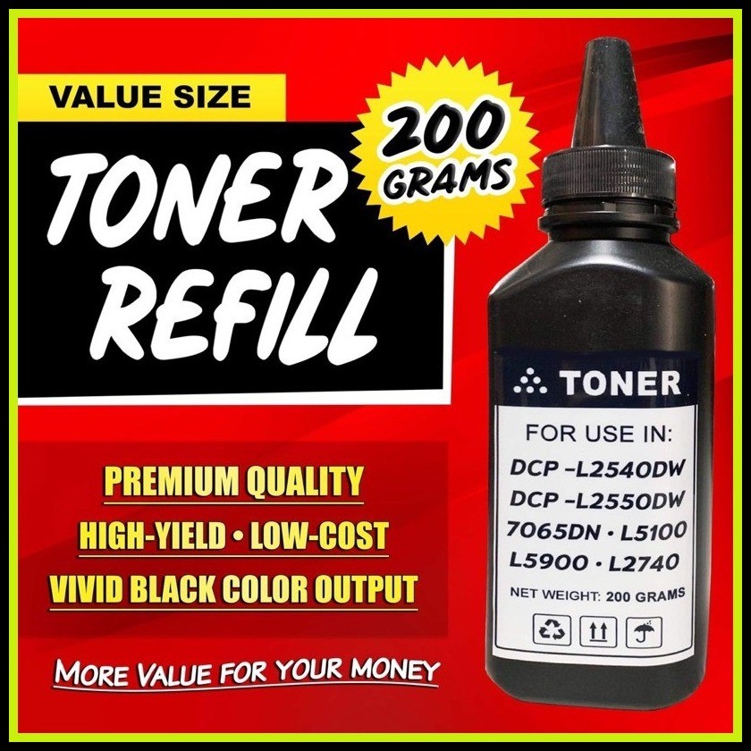 200 GRAMS Toner Powder Refill for DCP L2540dw L2550dw 7065 5900 2700 ...