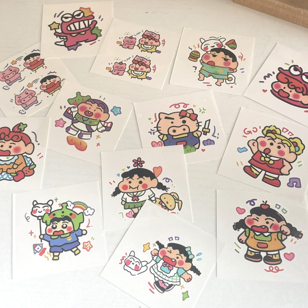 16pcs Crayon Shin Chan Color Tattoo Stickers Cartoon Anime Cute ...