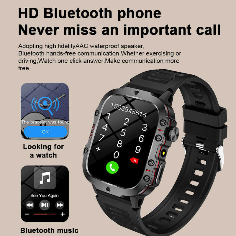 Smart Watch Health Monitor Fitness Bluetooth Calling Waterproof ...
