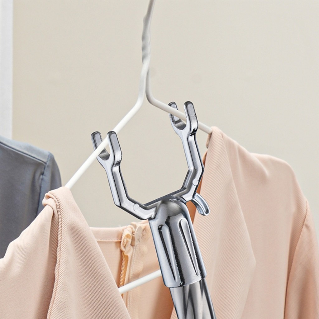 2Pcs 143cm Aluminium Alloy Hanging Clothes Rack Detachable Joint ...