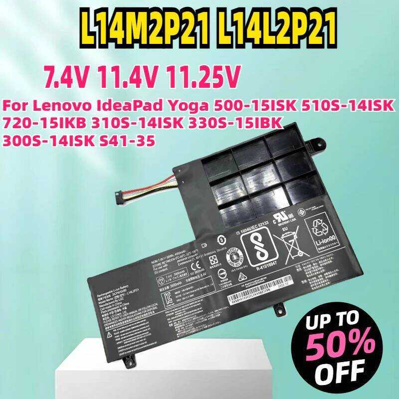 L14m2p21 L14l2p21 Laptop Battery For Lenovo Ideapad Yoga 500-15Isk 510S ...