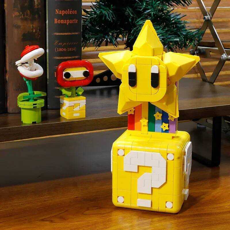 Y Er Bros Base Building Blocks Yoshi Luigi Star Assembled Question Mark ...