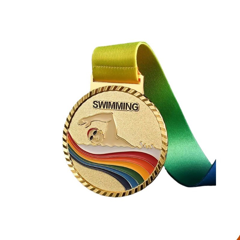 Free Ribbon, in Stock 2.75-inch Gold, Silver, and Bronze Swimming ...