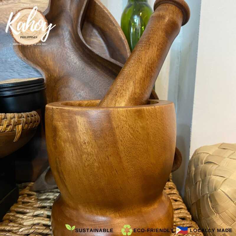 KAHOY Acacia Wooden Mortar And Pestle/ Wooden Almires A15 | Shopee ...