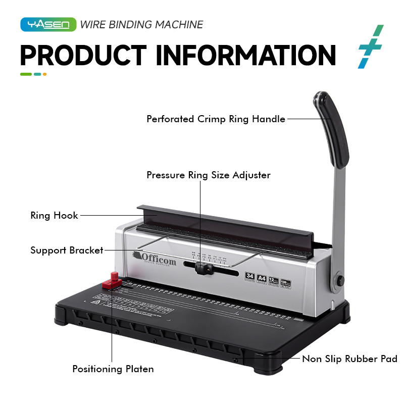 Officom Wire Binding Machine STD12A | 34-Hole DIY Bind Recipe Books ...
